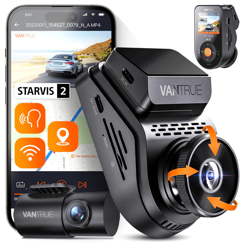 Vantrue S1 Pro Dual Dash Cam STARVIS 2 HDR Night Vision — Dashcameras.in