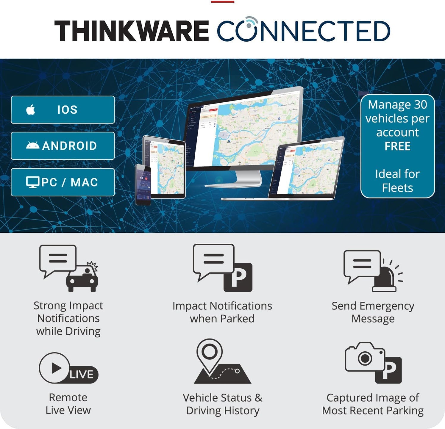 Thinkware T700 Dash Cam Full HD 1080p - Front and Rear Car Dash Camera ...