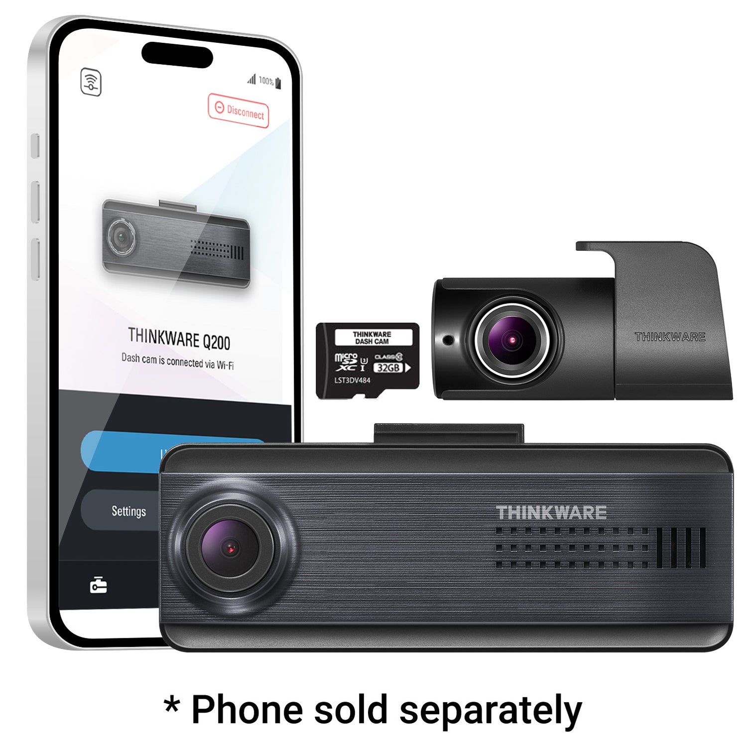 Thinkware Q200 2K QHD | Dual channel Camera, SD Card & Hardwire Kit ...